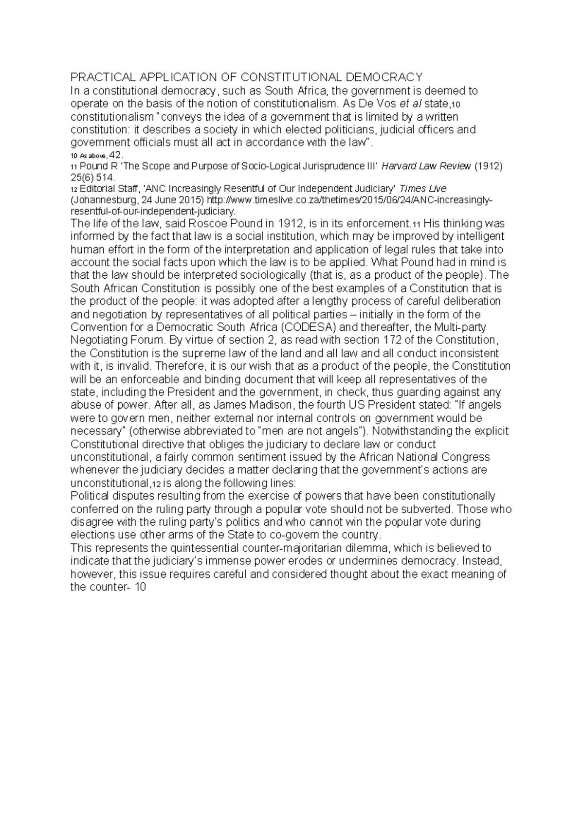 Practical Application OF Constitutional Democracy - PRACTICAL ...