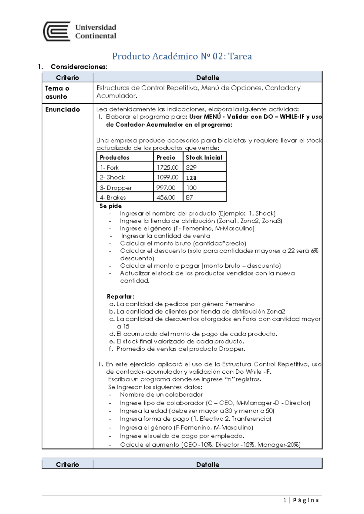 PA 02 Fundamentos Programacion - 1 | P á g i n a Producto Académico No 02: Tarea 1 ...