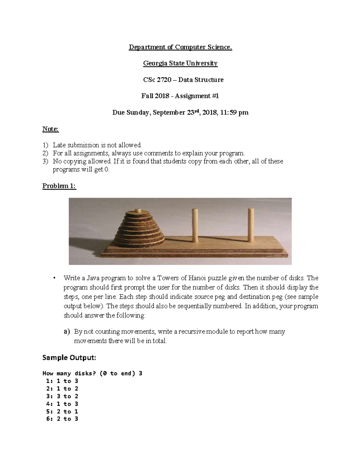 Assignment-1 - Assignment 1 - Department of Computer Science. Georgia ...