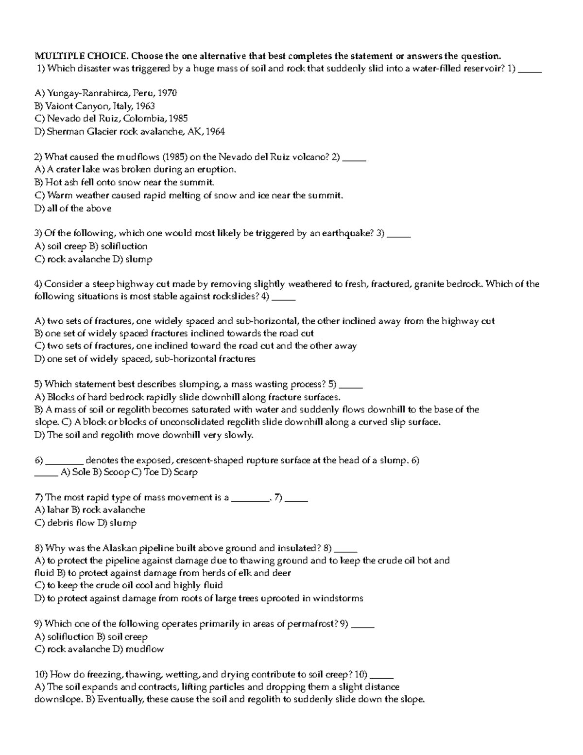 Study set 3 - Prof John Parise - MULTIPLE CHOICE. Choose the one ...