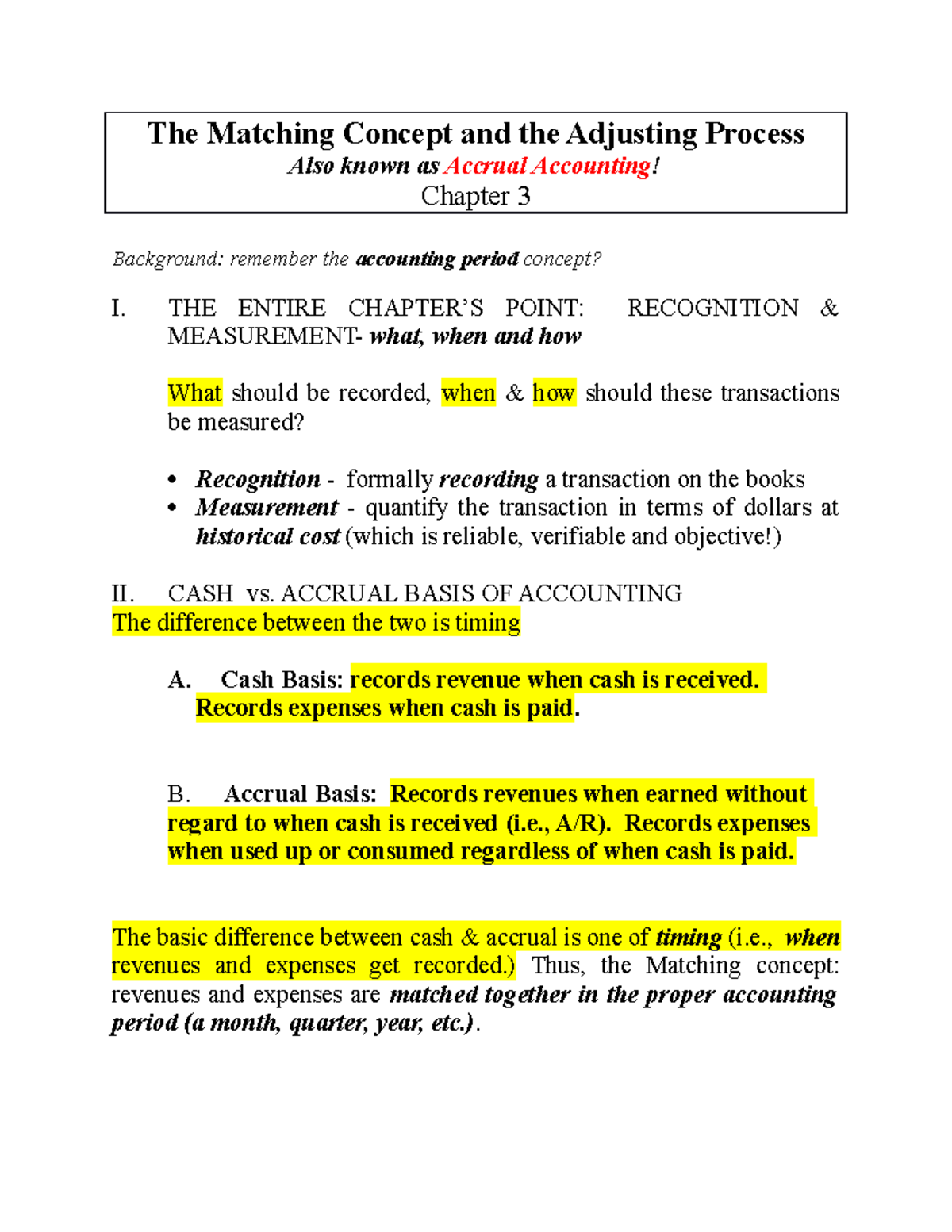 Acc 2301 cha 3template - Acc 2301 - The Matching Concept and the ...