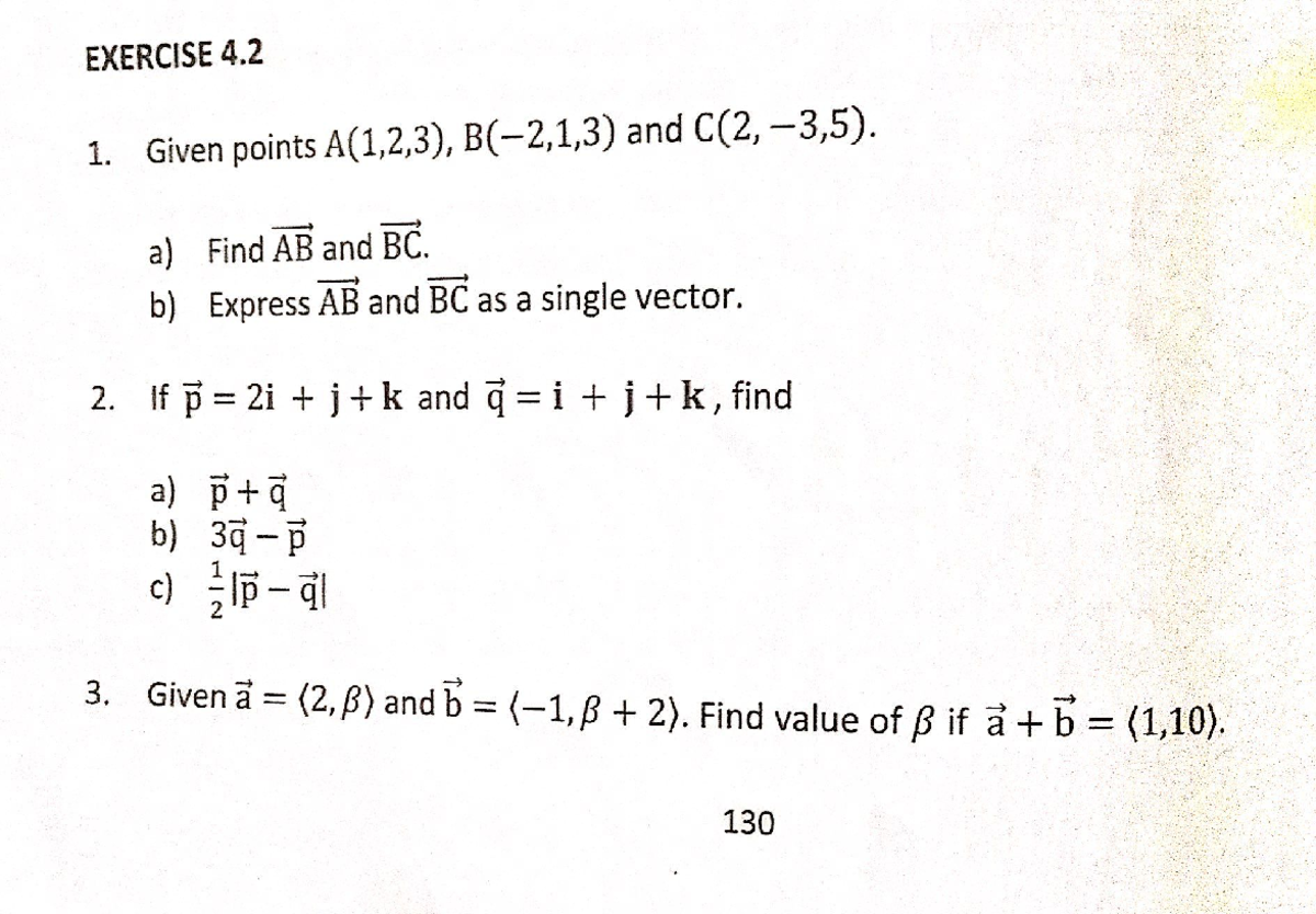 MAT093 Chap4 Vector Exercise 4.2 - foundation in science - Studocu