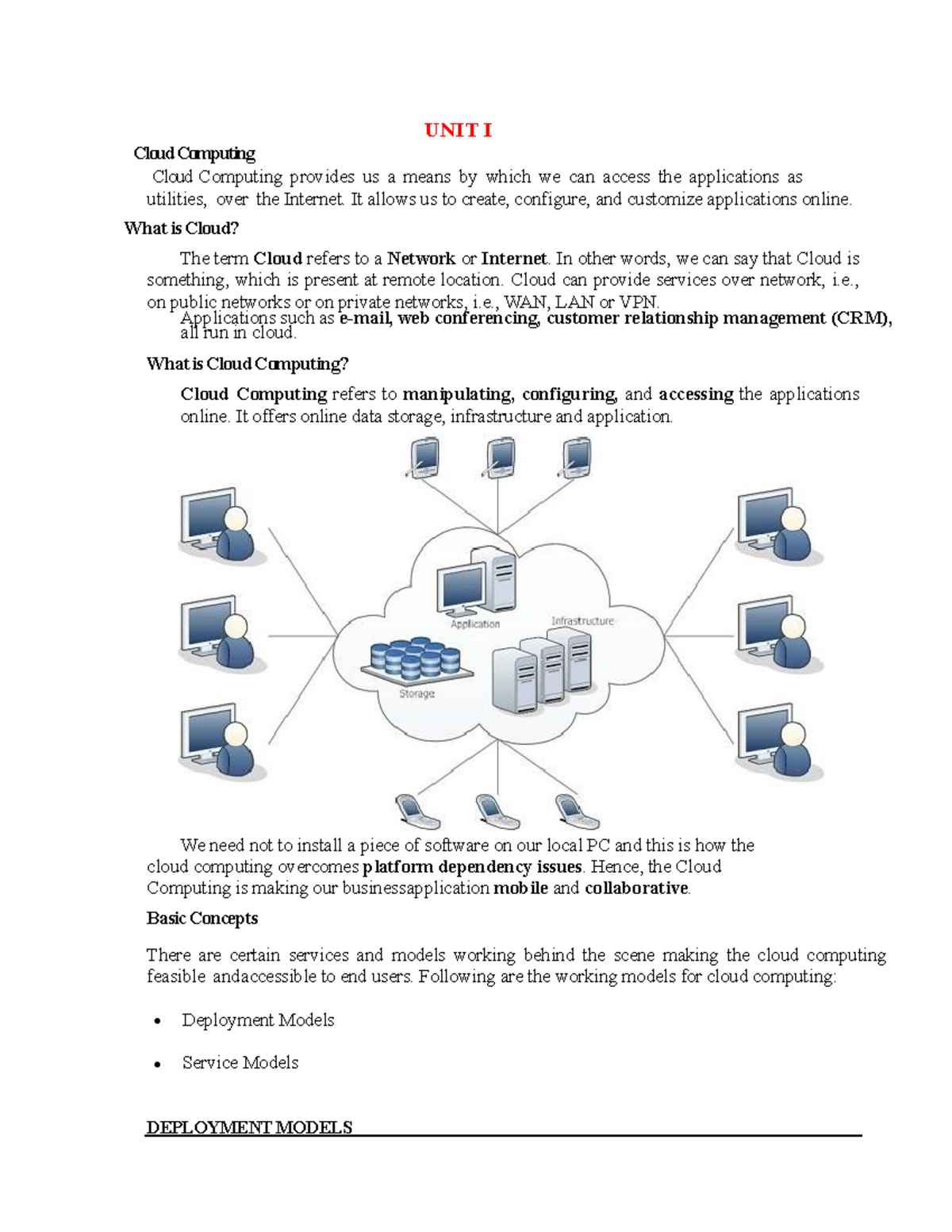 Unit 2 - Unit 2 - UNIT I Cloud Computing Cloud Computing provides us a ...