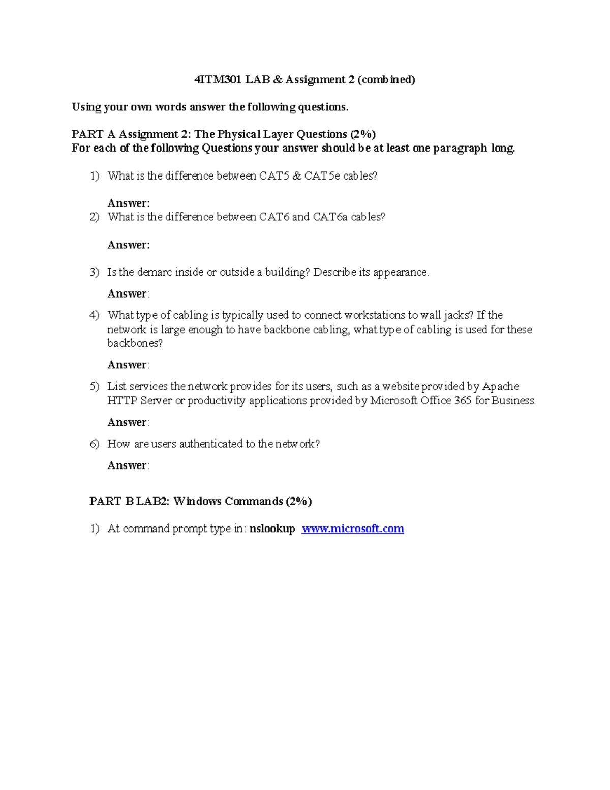 ITM301-LAB2-Combined 2024 - 4ITM301 LAB & Assignment 2 (combined) Using your own words answer ...