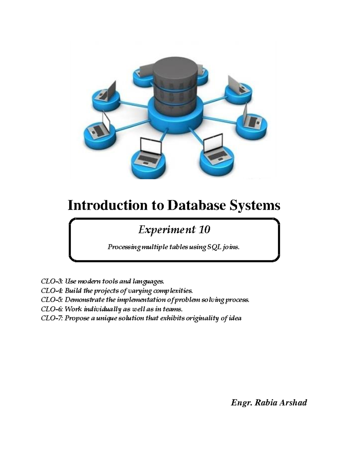 Idbslab 10 - Introduction to Database Systems Experiment 10 Processing multiple tables using SQL ...
