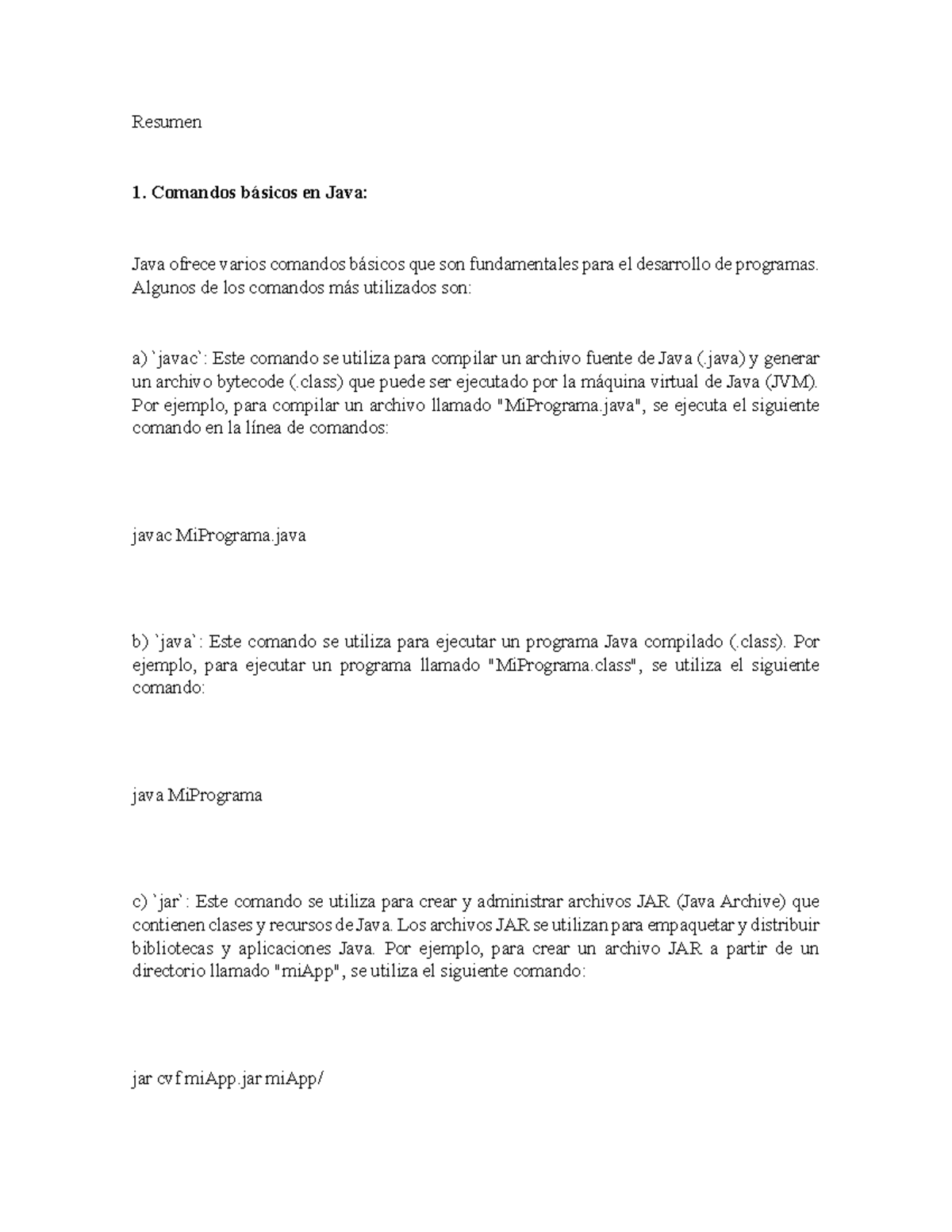 Resumen Asignacion 4 - Programacion Estructurada - Resumen Comandos ...