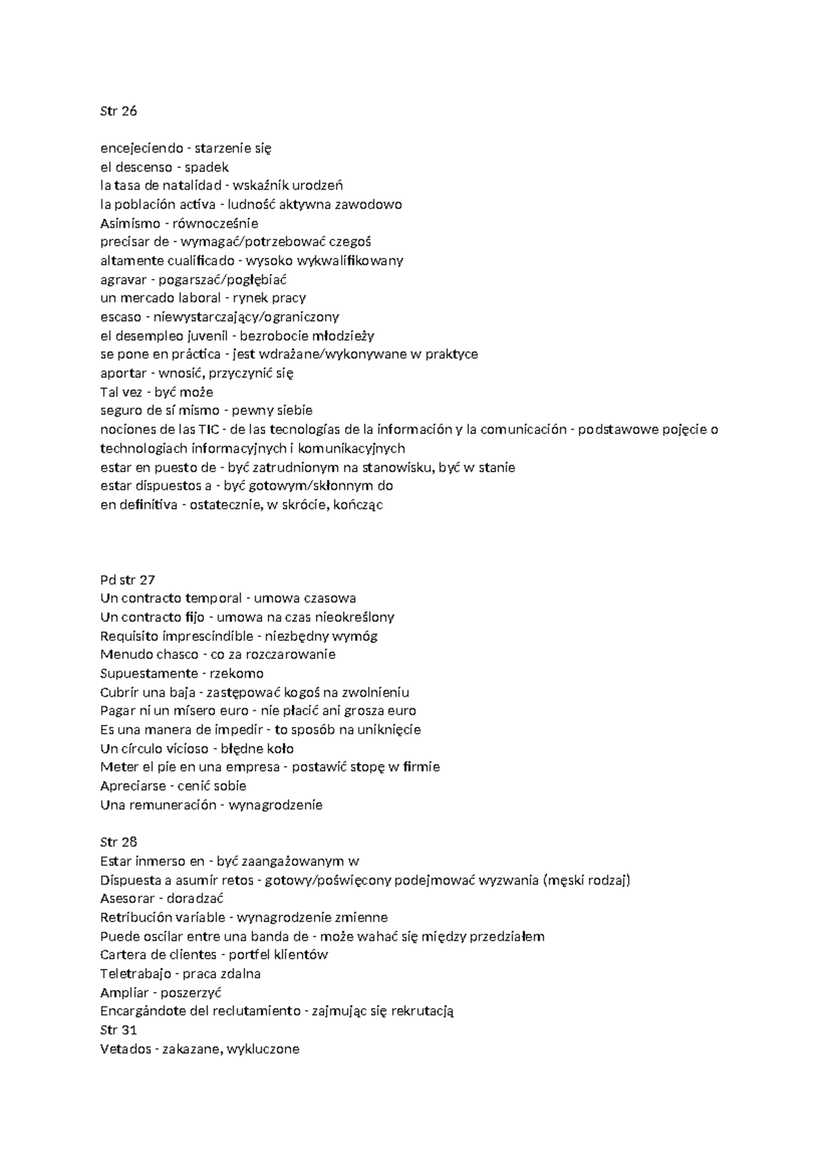 Slowka cz - Str 26 encejeciendo - starzenie się el descenso - spadek la ...