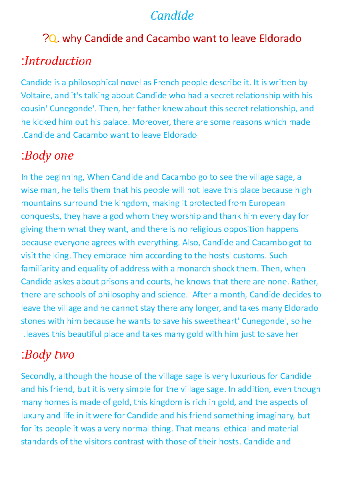 Candide is a philosophical novel as French people describe it - systems ...