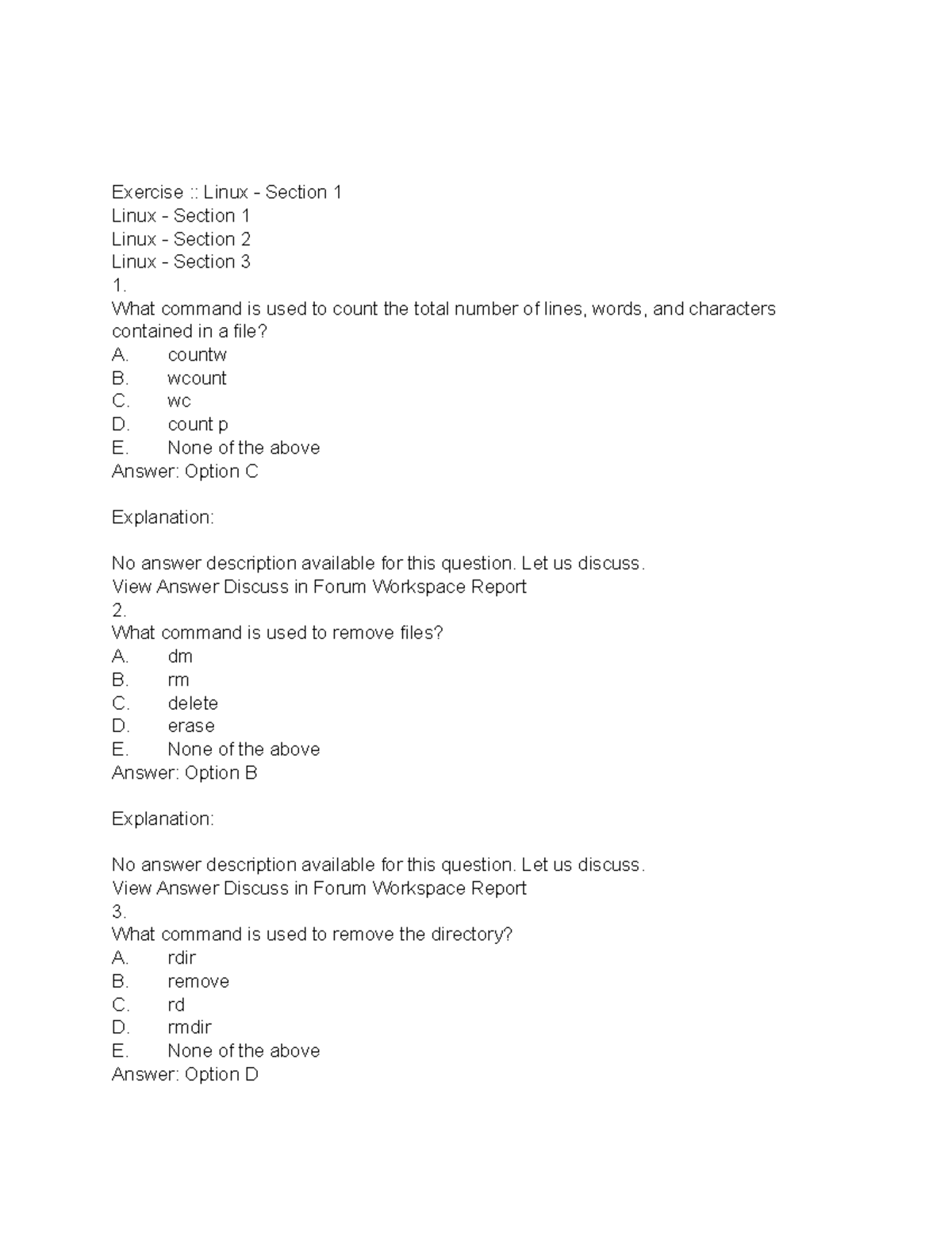 Linux mcqs - Exercise :: Linux - Section 1 Linux - Section 1 Linux - Section 2 Linux - Section 3 ...