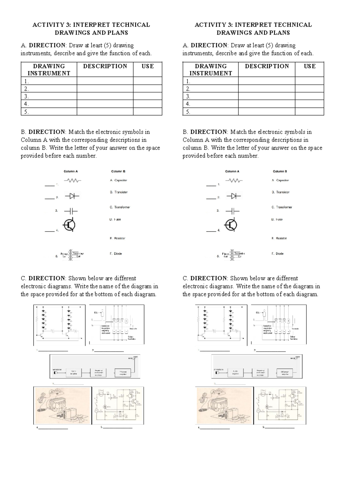 Activity 3 epas - ACTIVITY 3: INTERPRET TECHNICAL DRAWINGS AND PLANS A ...