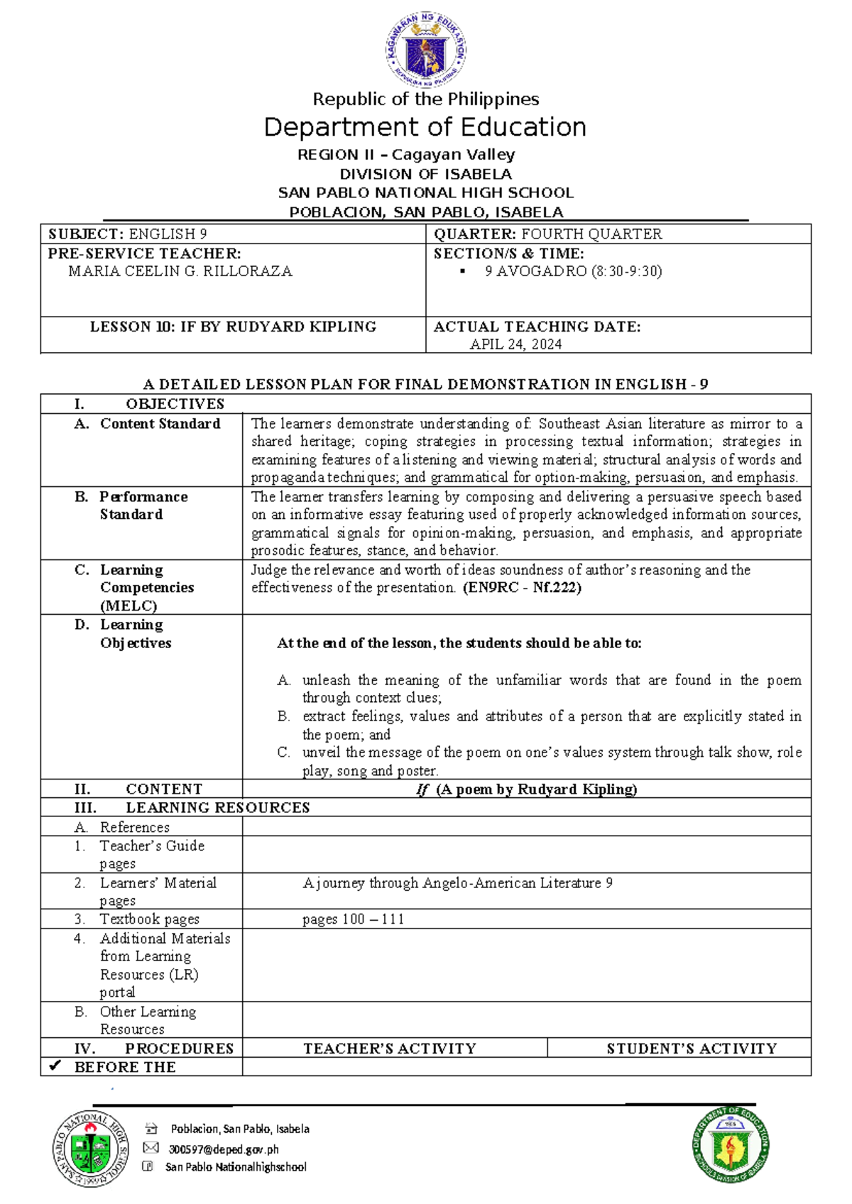 If final demo - Summary demo - demo - Poblacion, San Pablo, Isabela ...