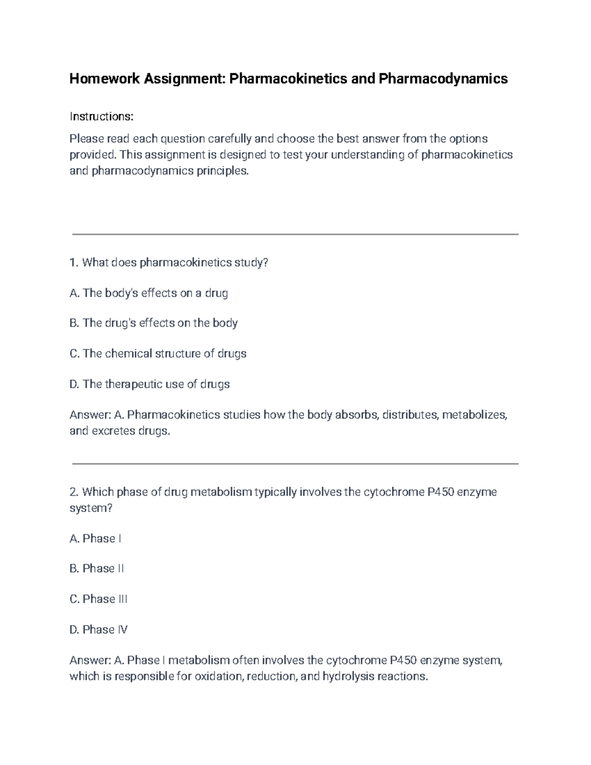 Homework assignment, PK and PD - Google Docs - Homework Assignment ...