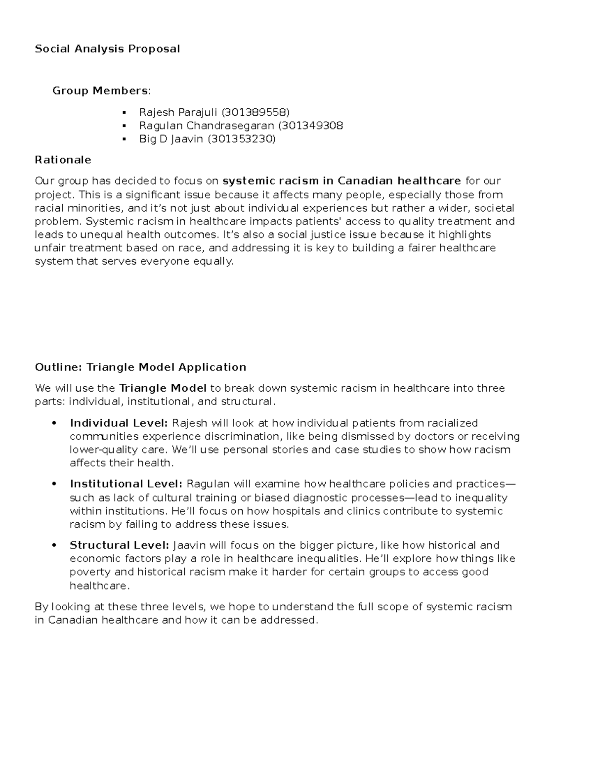 Social Analysis Proposal - Social Analysis Proposal Group Members ...