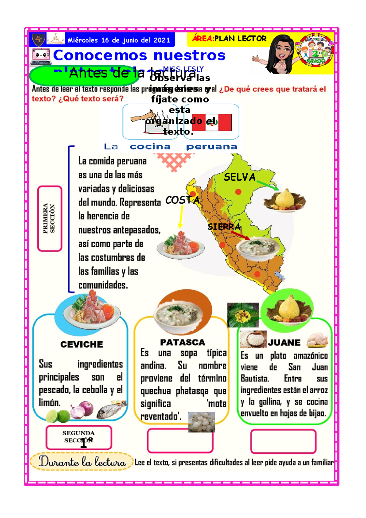 3Splan lector Conocemos nuestros platos típicos - copia - Conocemos ...