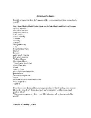 Modal Model of Memory - Quiz 3: Oct. 15 Modal Model of Memory ...