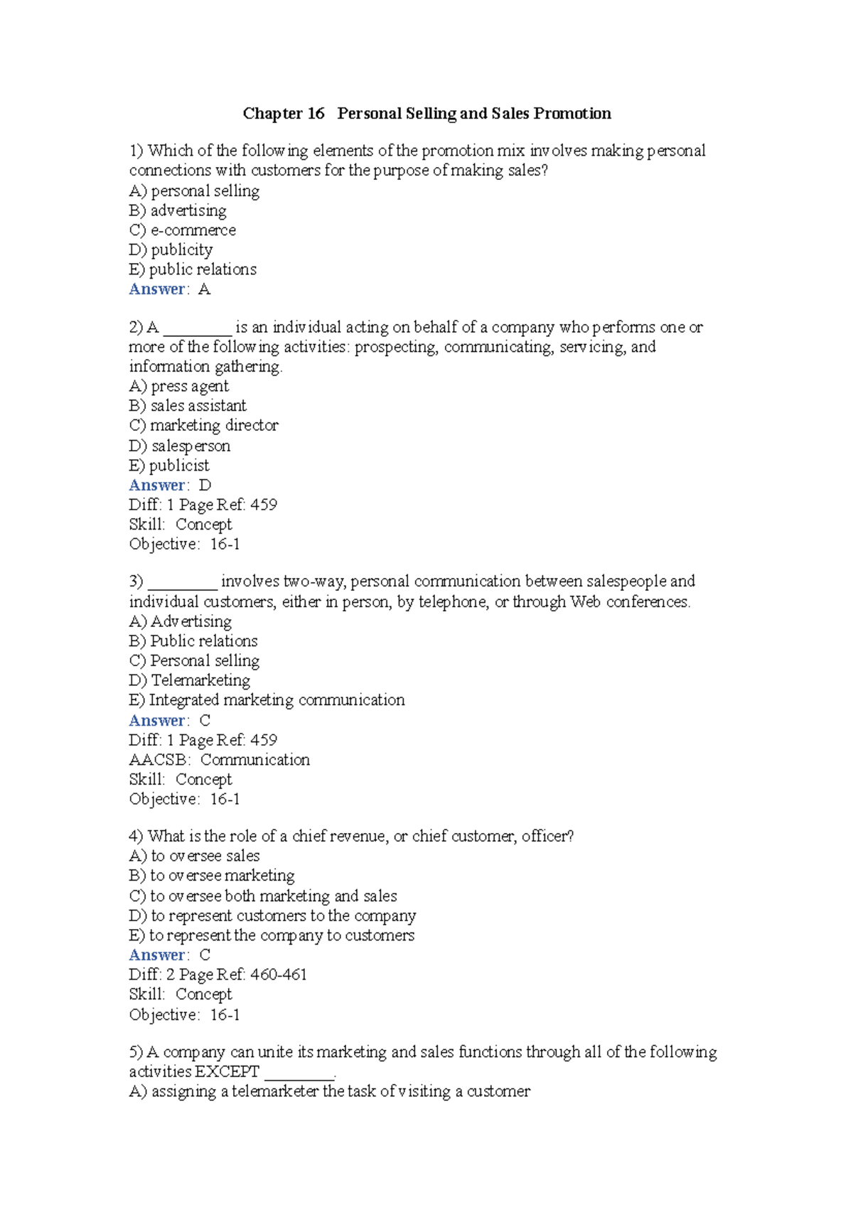 Chapter 16 Personal Selling and Sales Promotion - Chapter 16 Personal ...