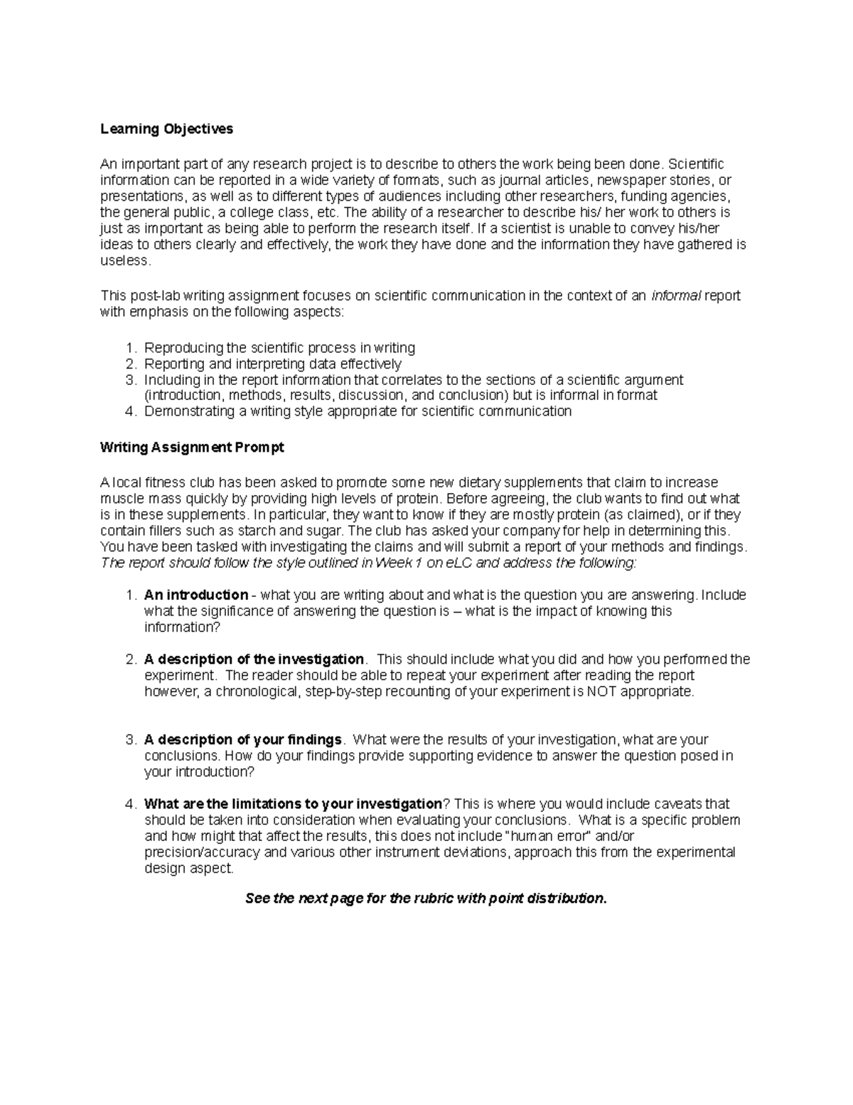 Lab 2 Notes copy - Learning Objectives An important part of any ...