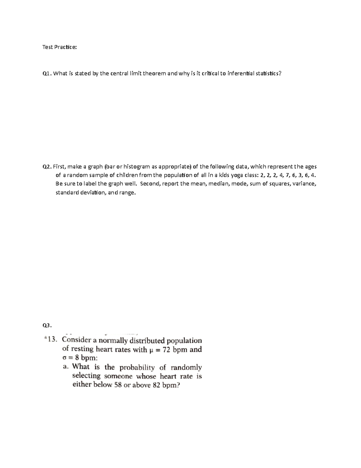 Practice Test 1 - psychological statistics 2022 - Test Practice: Q1 ...