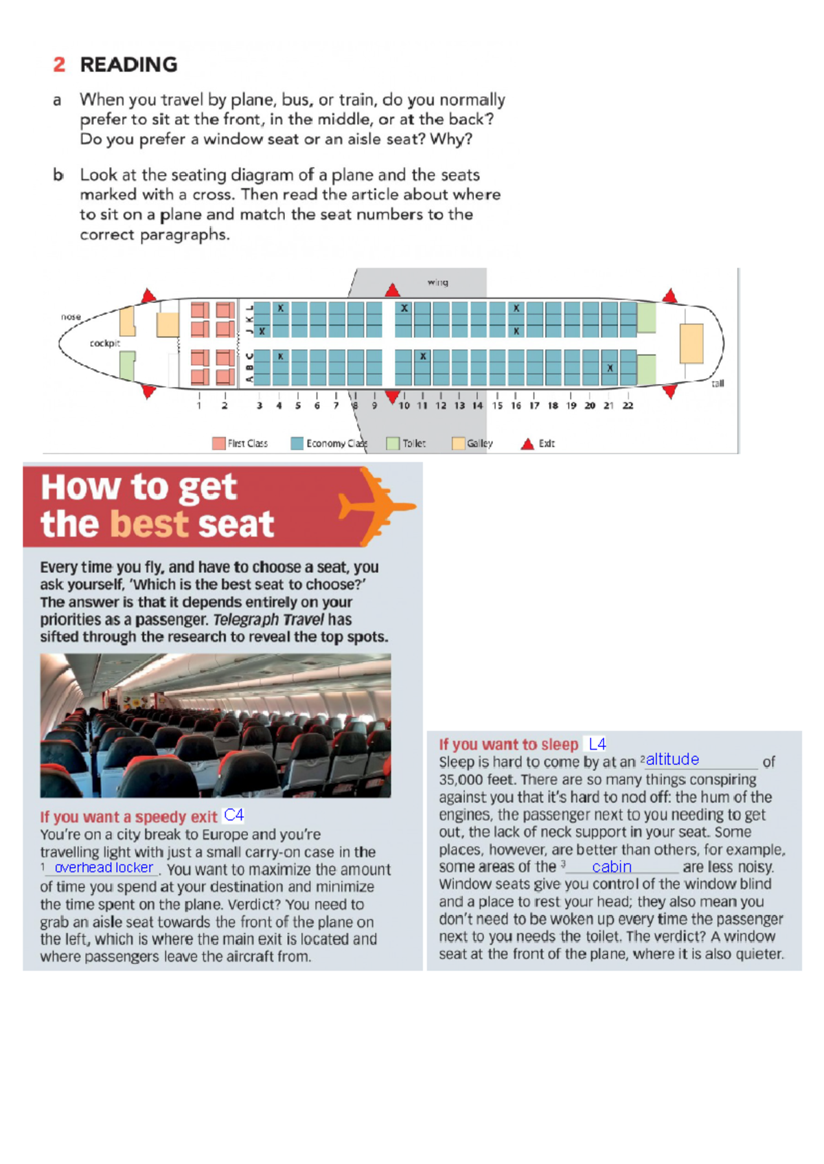 How to get the best seat - READING COMPREHENSION - Lengua Inglesa I ...