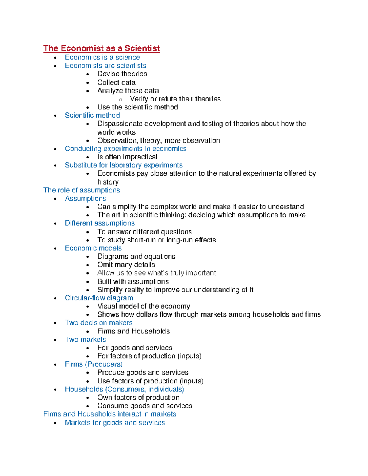 Micro Thinking like an economist - The Economist as a Scientist ...