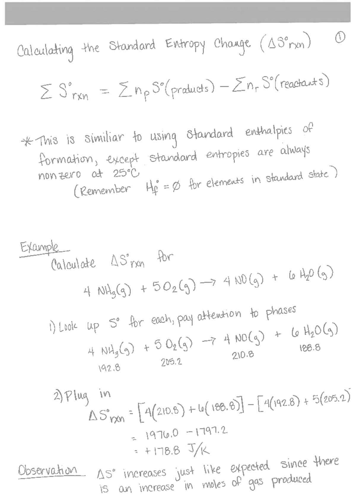 Calculating standard entropy change and calculating Gibbs Free Energy ...