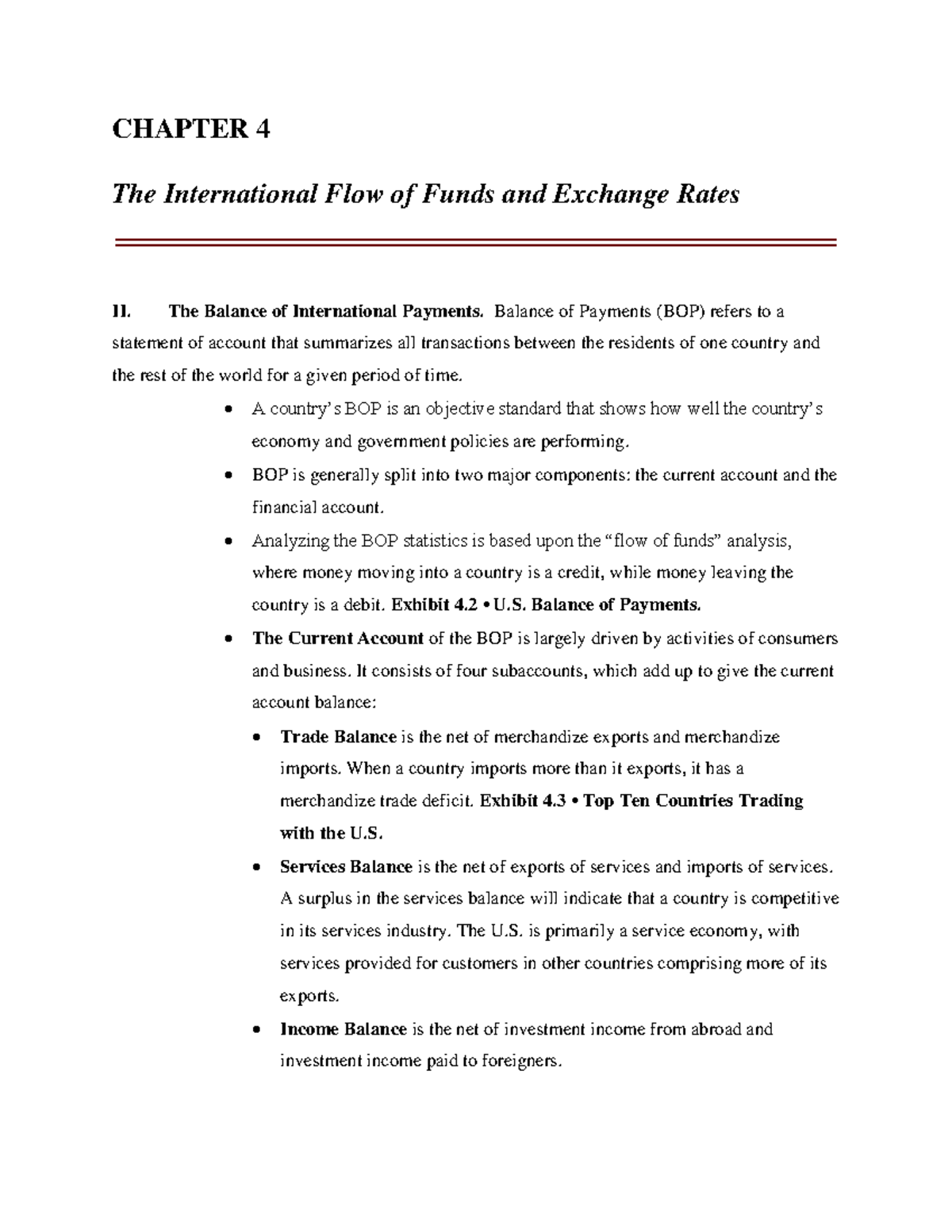 Chapter 4 - Notes for economics - CHAPTER 4 The International Flow of ...