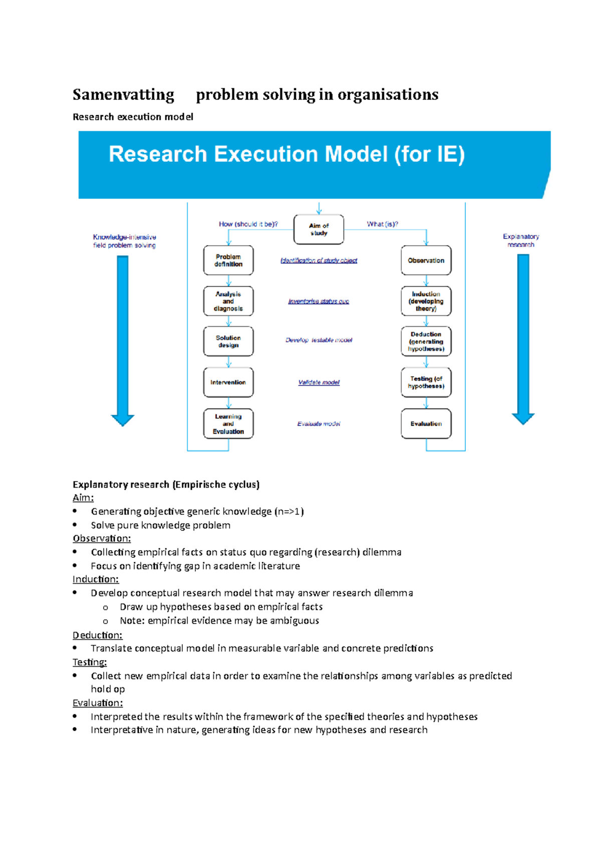 Problem solving in organisations - Regulatieve cyclus: verbeteren, je kijkt naar een ...