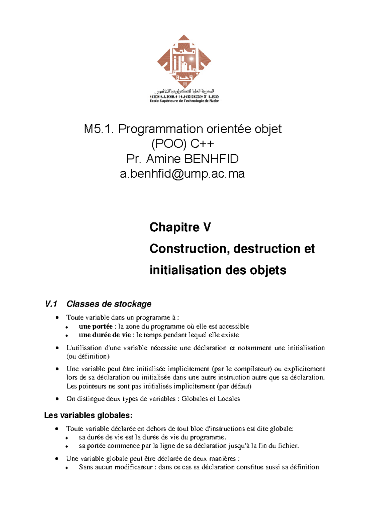 CH05 - Summary base donnees - Chapitre V Construction, destruction et ...