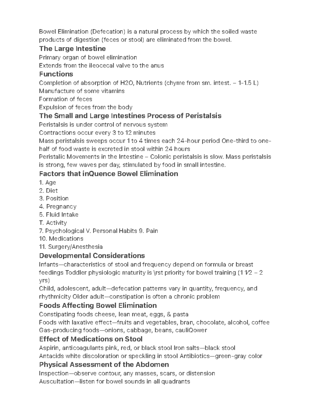 Bowel Elimination (Defecation) is a natural process by which the soiled ...