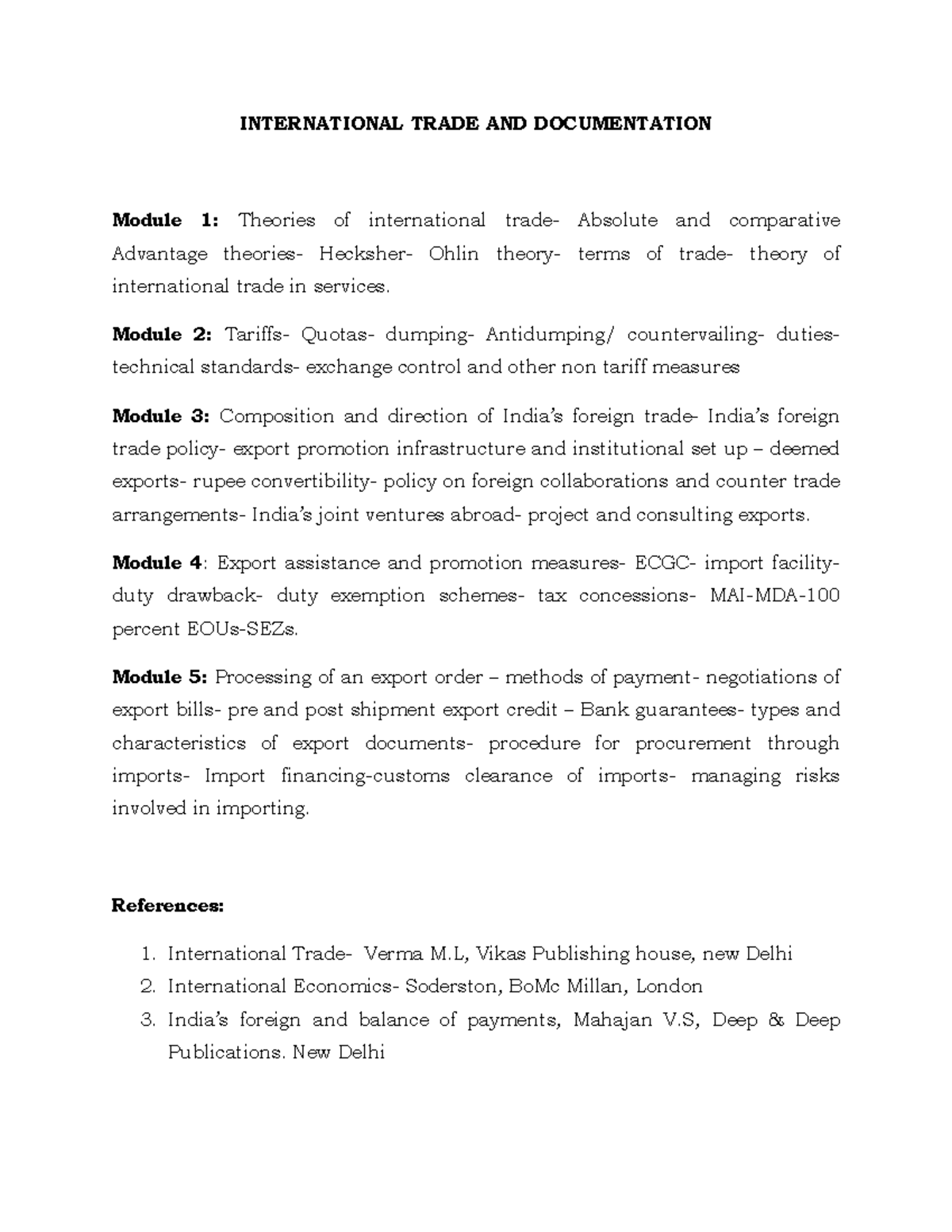 International trade documentation 1479799908 - INTERNATIONAL TRADE AND ...