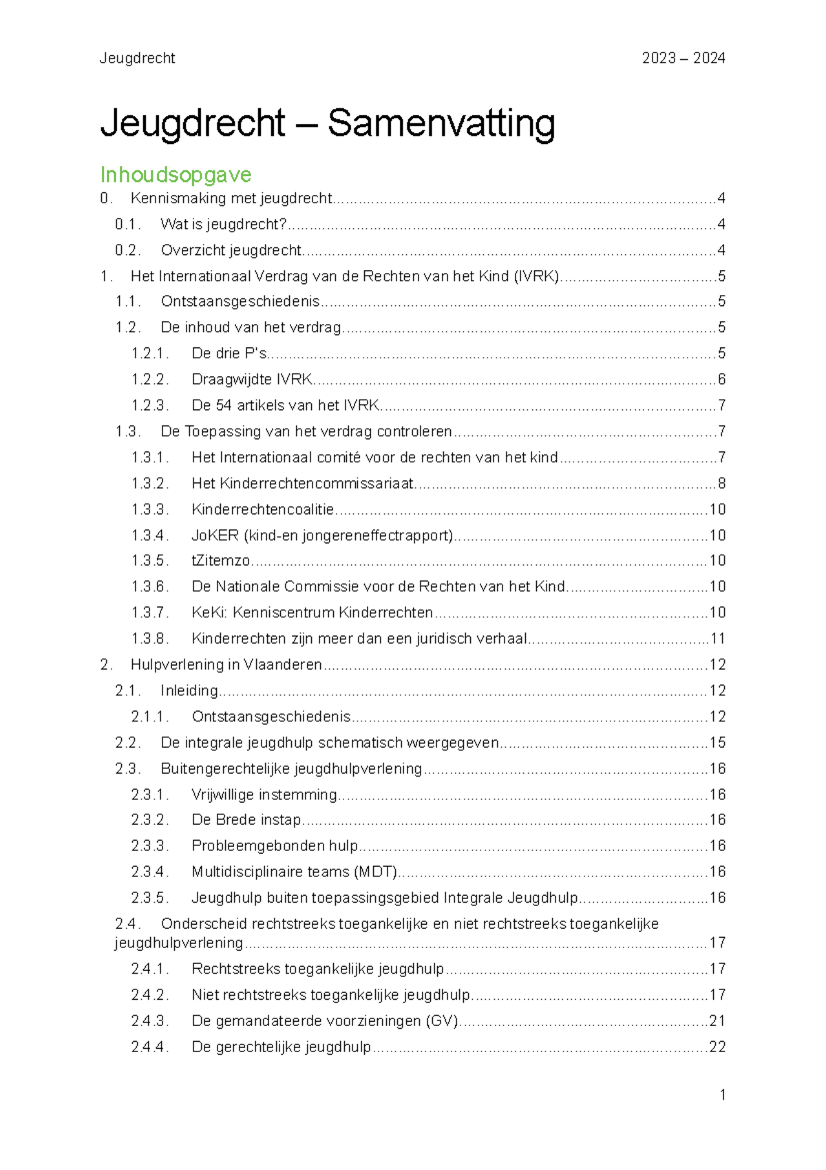 Samenvatting - Jeugdrecht – Samenvatting Kennismaking met - Studocu