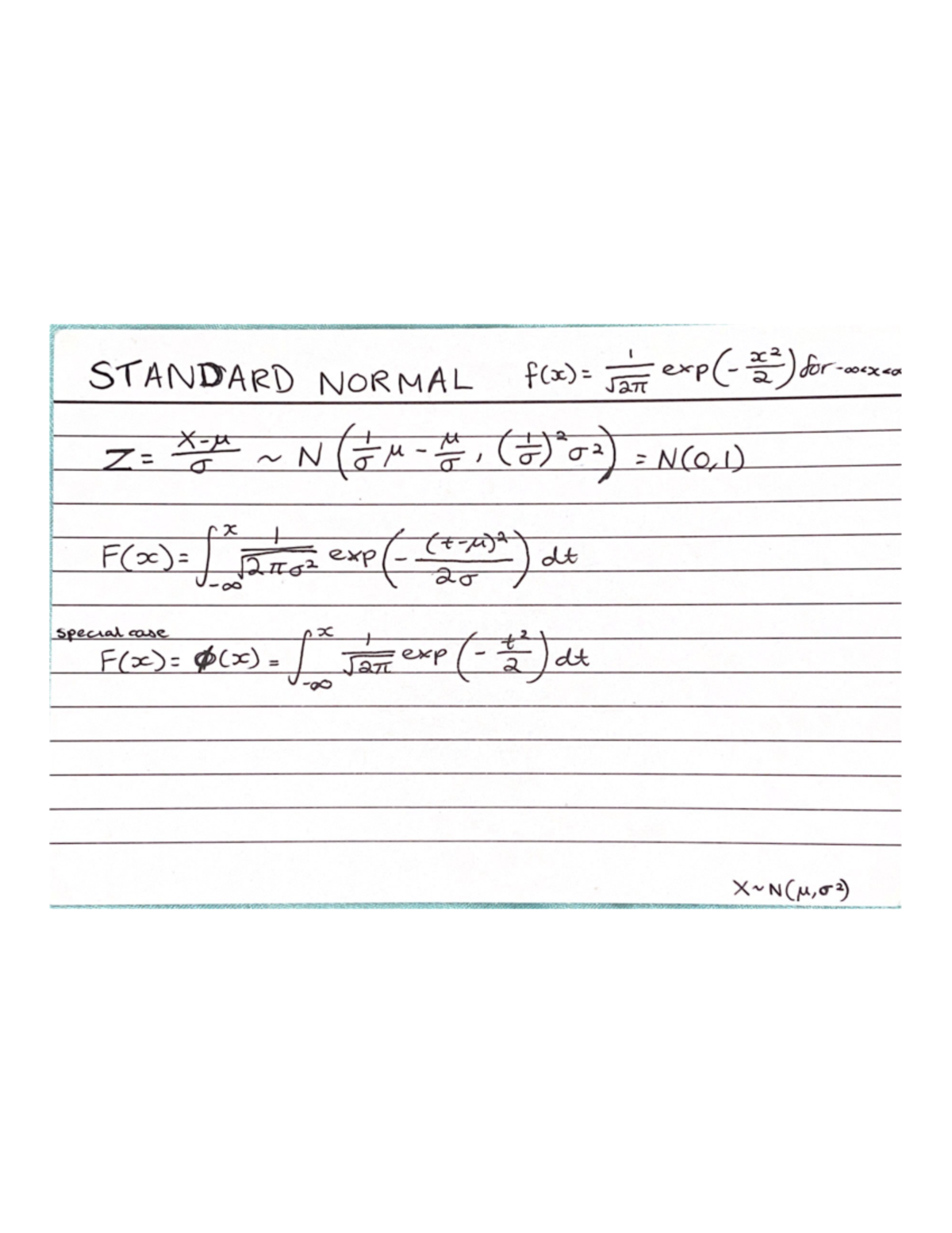 Standard Normal Distribution - ST102 - Studocu