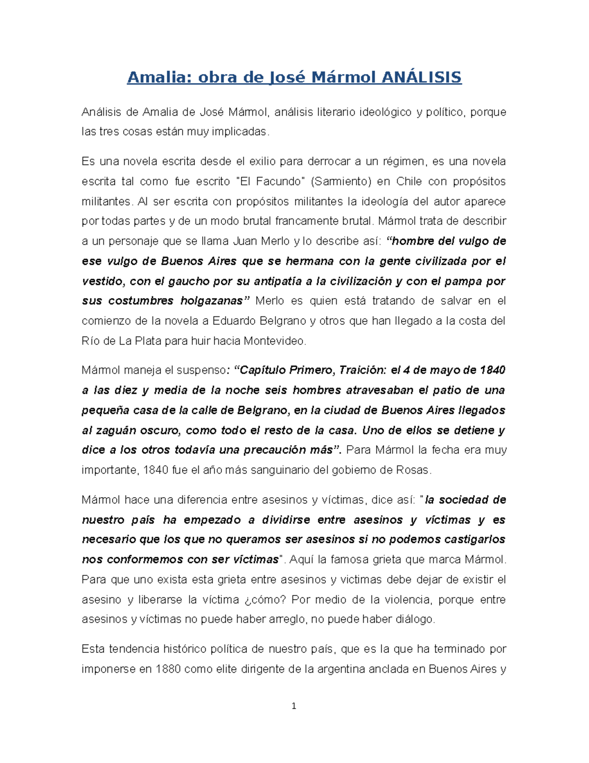 Resumen de la novela Amalia y El Matadero de Echeverría - Amalia: obra ...