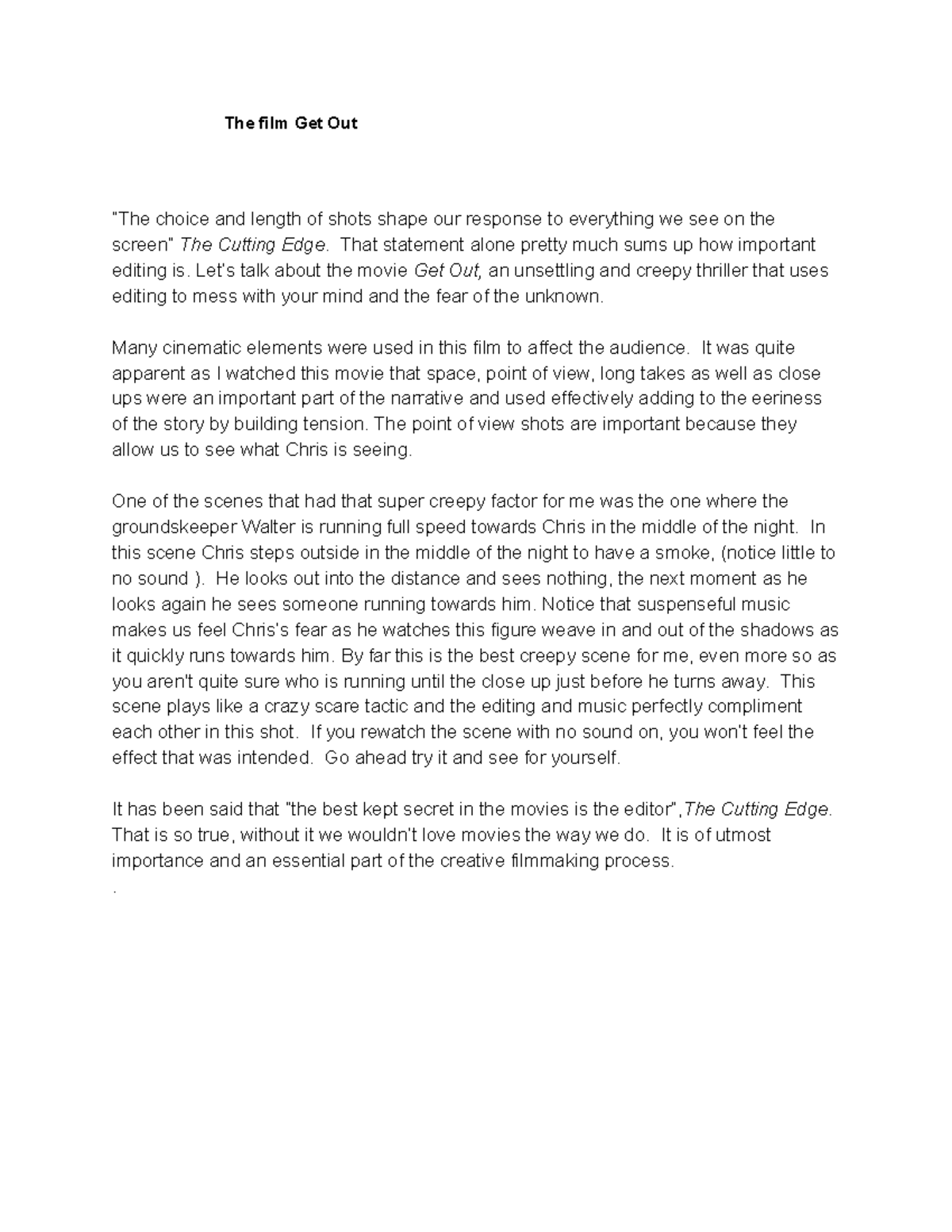 Get out - Brief outline of what the movie get out shows ...