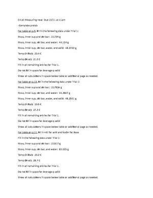 Exploring Density Chem Lab - Exploring Density Student Name Date Changes to Procedure ...