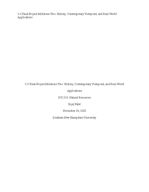 SCI 218 Module 5-2 Final Project Milestone - Final Project Milestone ...