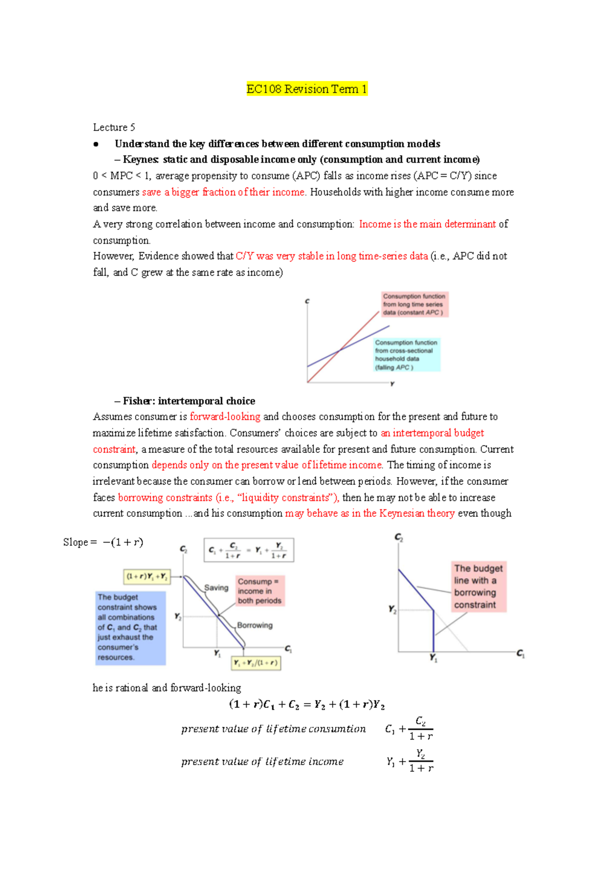 EC108 Term 1 Revision 5-6 - EC108 Revision Term 1 Lecture 5 l ...