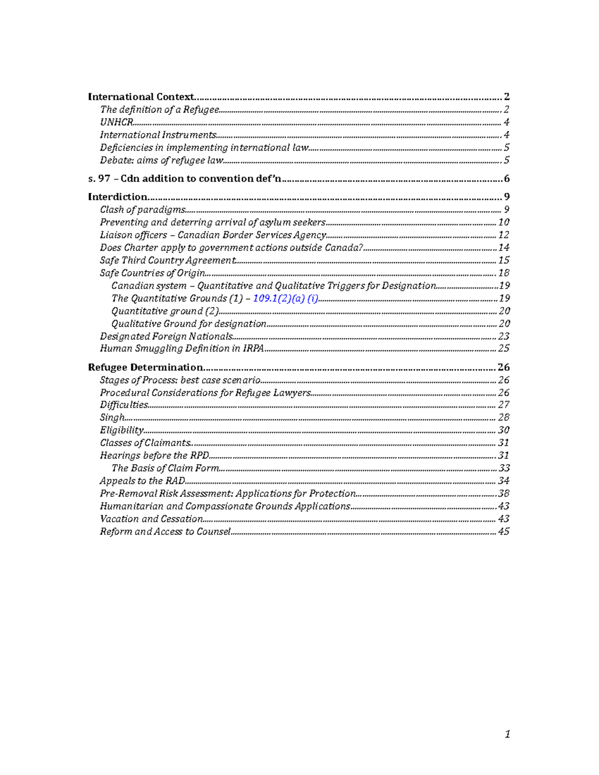 Immigration law - Fall 2020 - Prof Macintosh - International - Studocu
