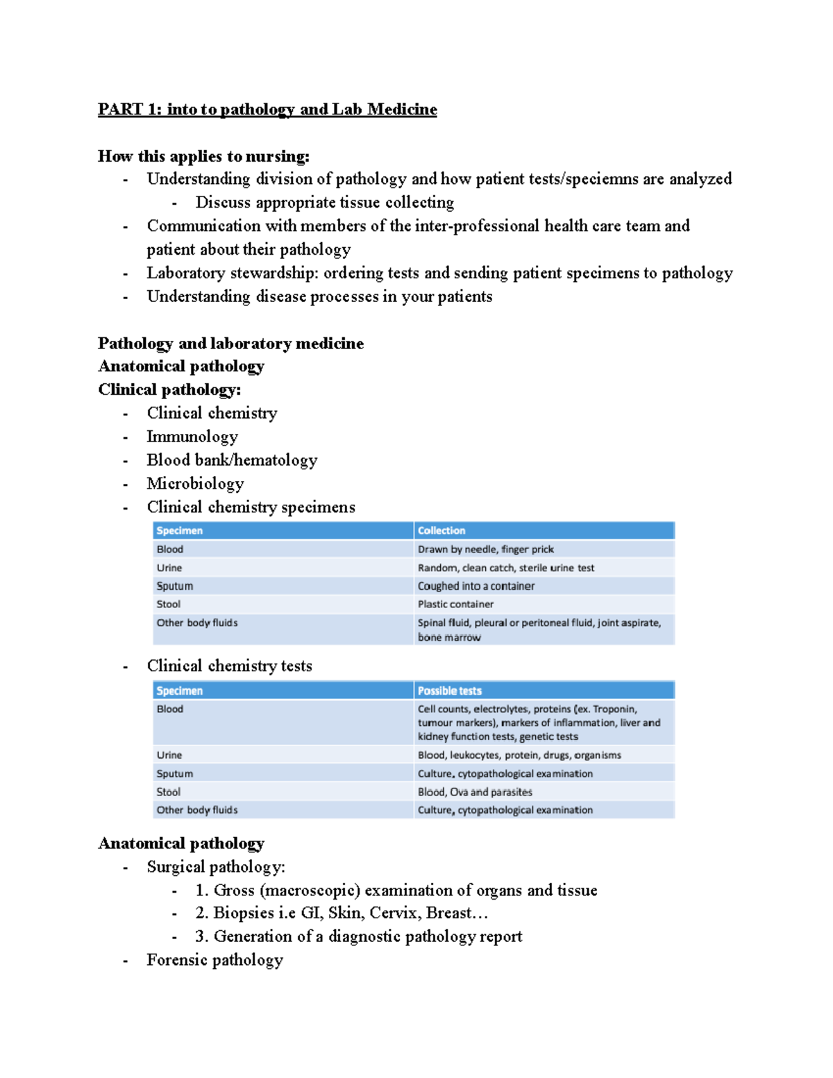 PART 1 into to pathology and Lab Medicine - PART 1: into to pathology ...