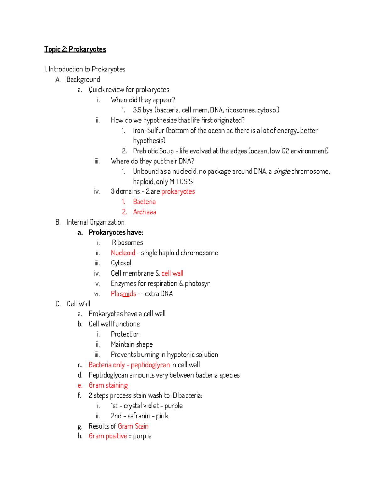 General Biology 2 - Lecture 2 - Topic 2 - Topic 2: Prokaryotes I ...