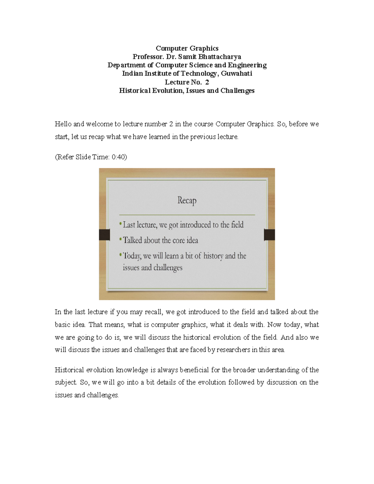 Lec2 - Official notes by Professor. Dr. Samit Bhattacharya - Computer ...