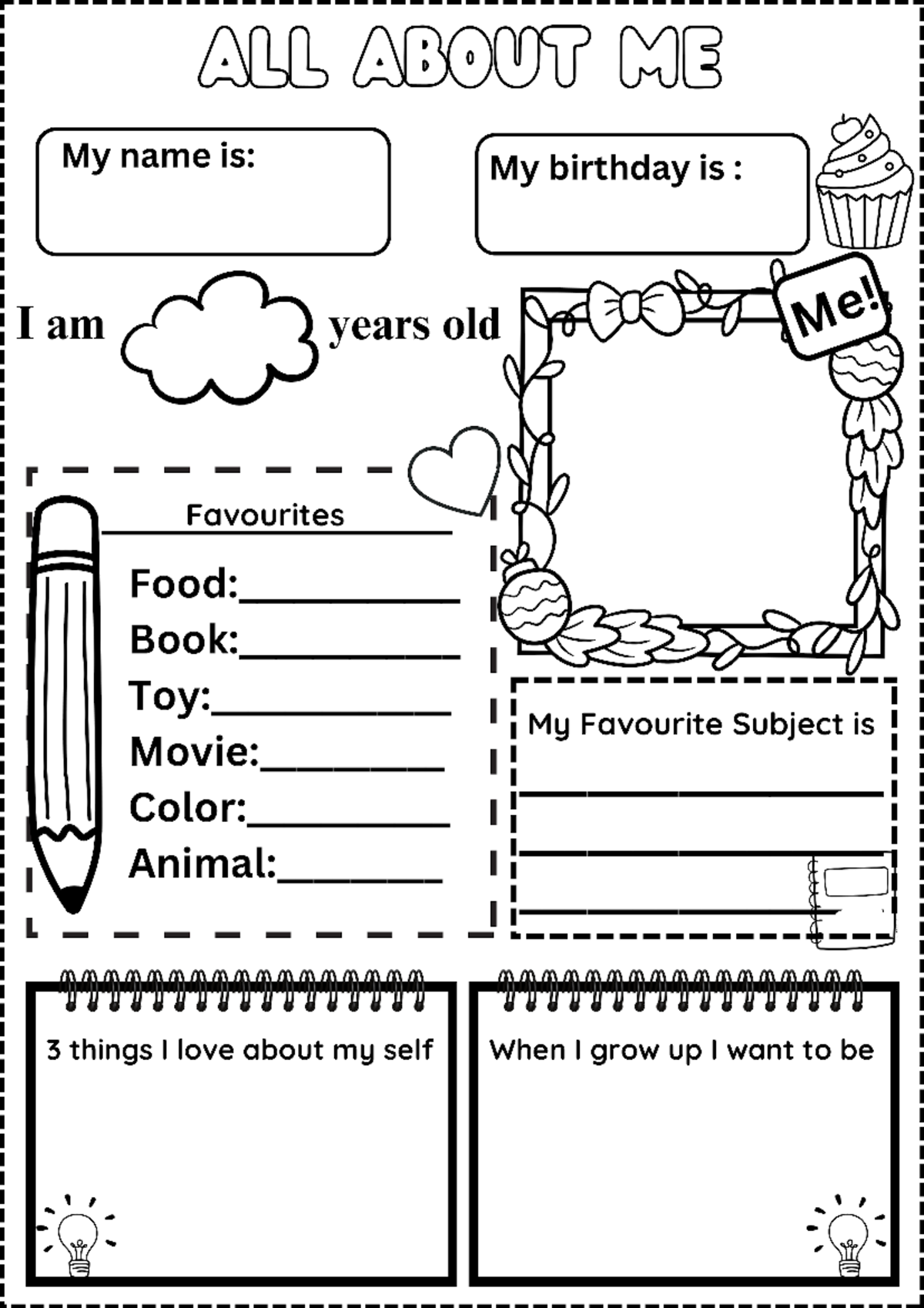 All-About-Me todo sobre mi - Inglés I - ALL ABOUT ME My name is: My ...