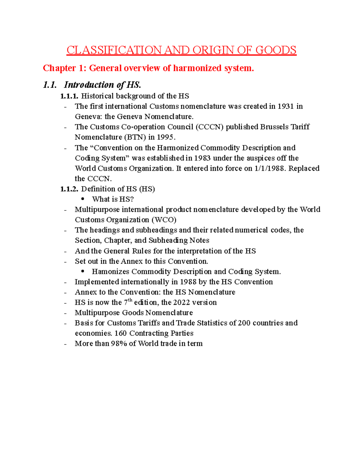Ppsxhh - nice - CLASSIFICATION AND ORIGIN OF GOODS Chapter 1: General ...
