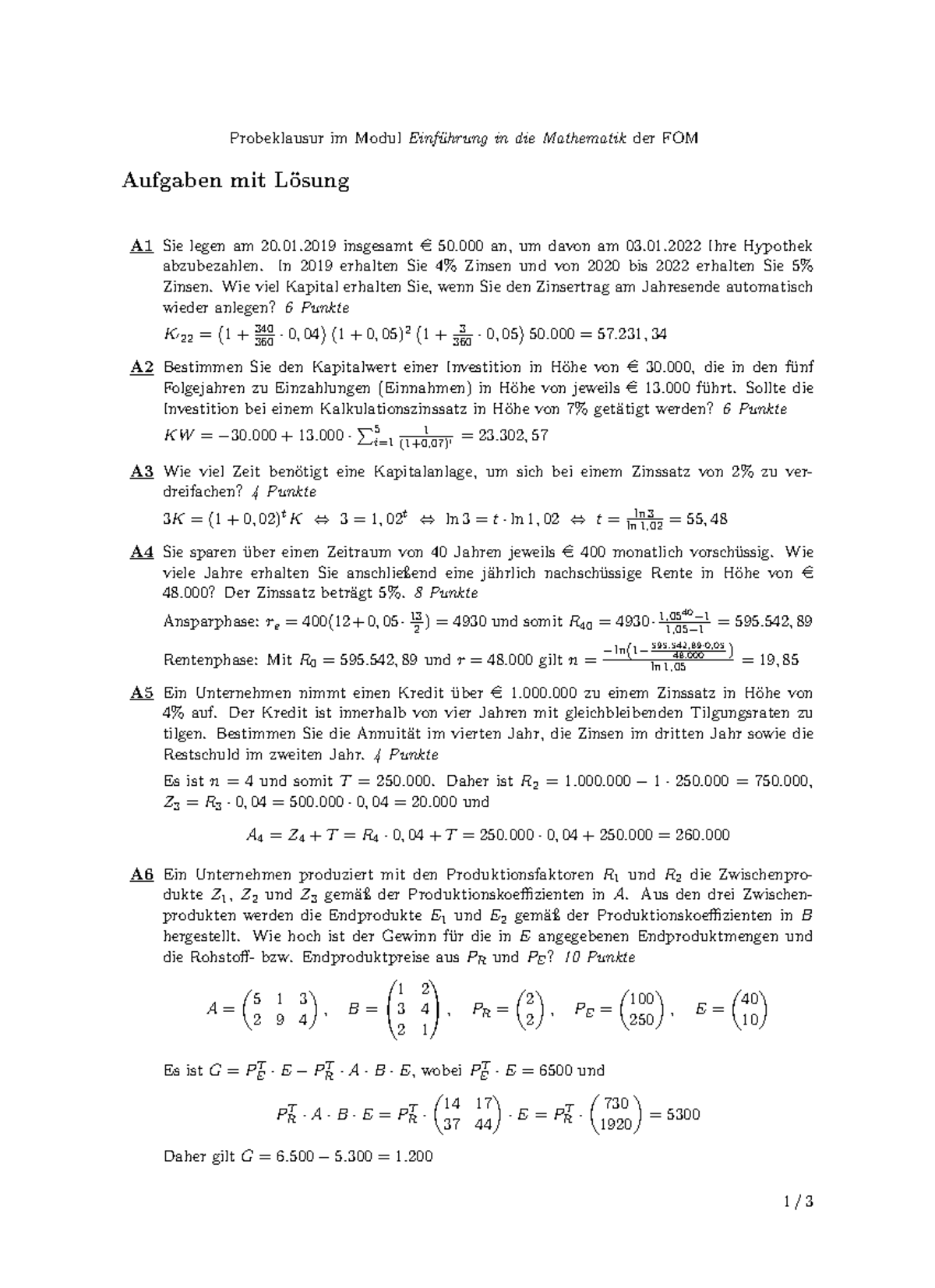 F 1780278 Probeklausur EM mit ML WS1920 - Probeklausur im ModulEinführung in die Mathematikder ...