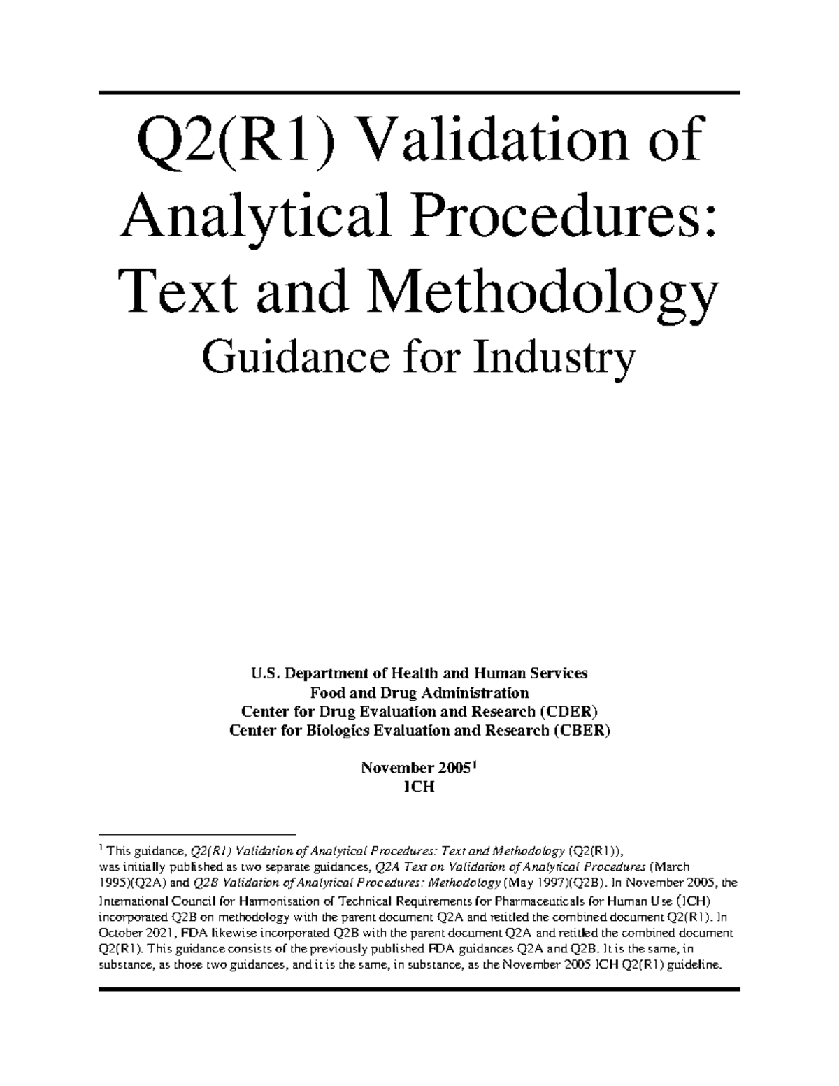 ICH Q2(R1) - Q2(R1) Validation of Analytical Procedures: Text and ...