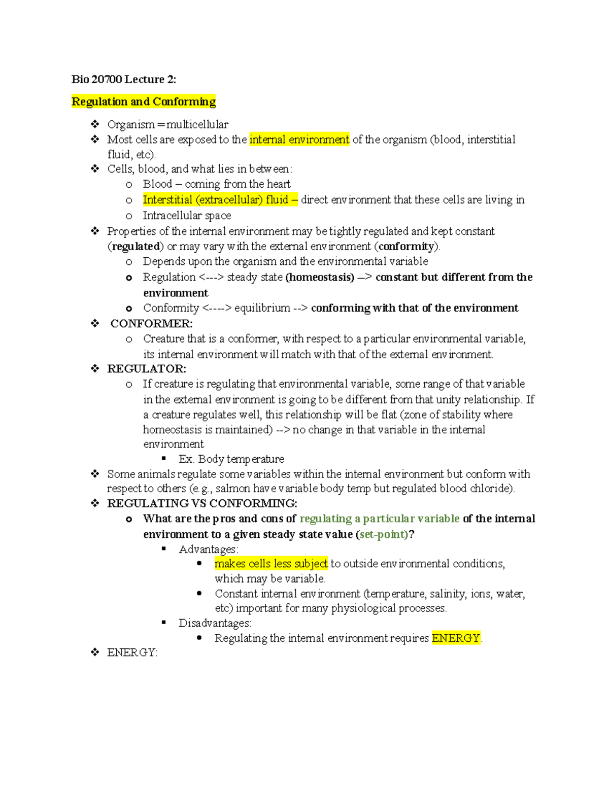 Bio 207 lecture 2 notes - Jay Edelman - Bio 20700 Lecture 2: Regulation ...
