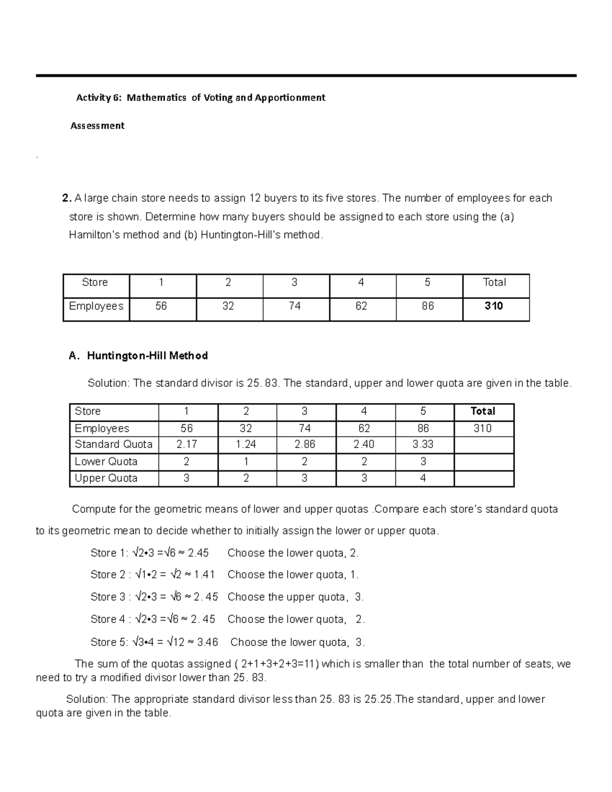 Solving Problems using Huntington-HILL Method - Mathematics in the ...