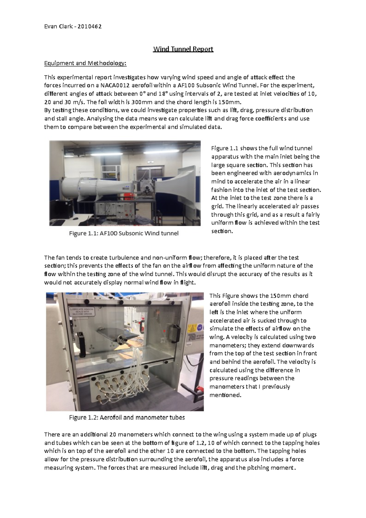 Wind Tunnel Report - ESE 541 - Studocu