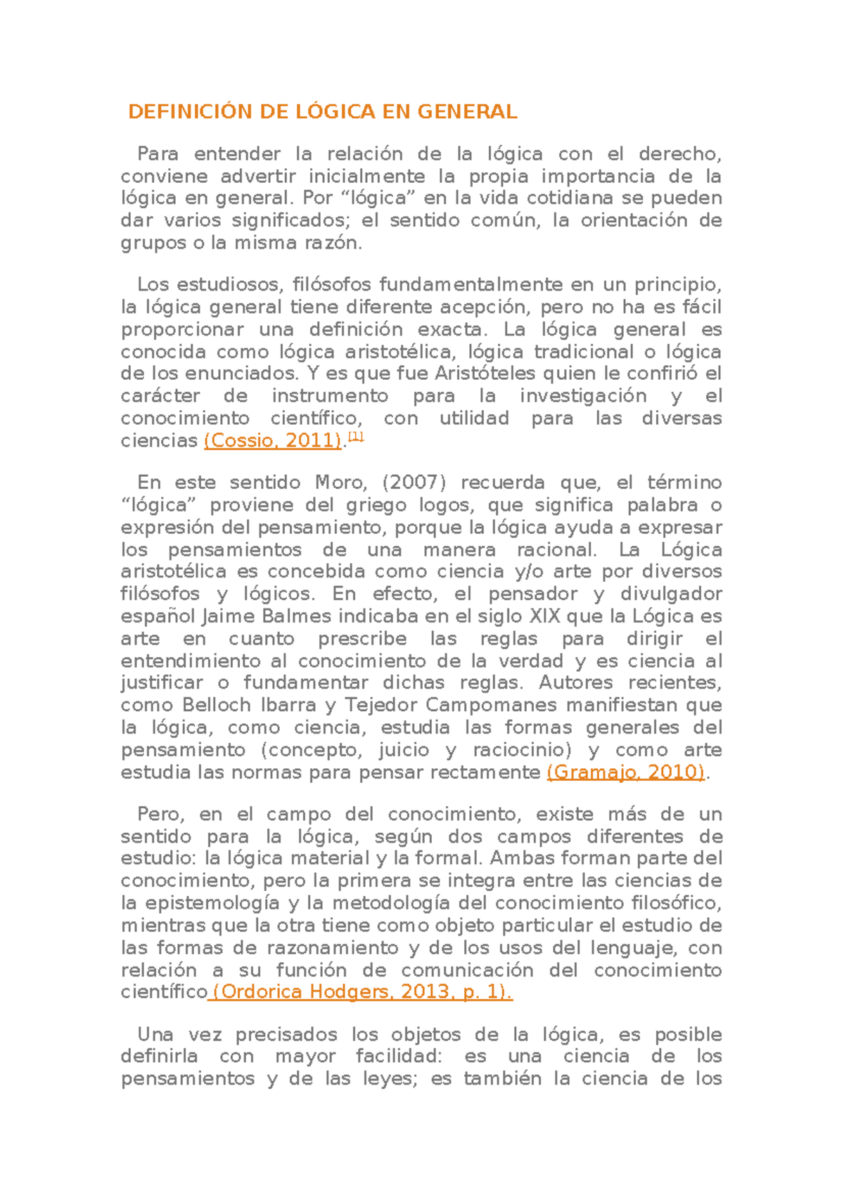 Trabajo de lógica - DEFINICIÓN DE LÓGICA EN GENERAL Para entender la ...