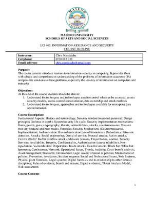 Lecture 5b (UCI 403) Planning Security (A layered approach to Security Implementation) - Page 1 ...